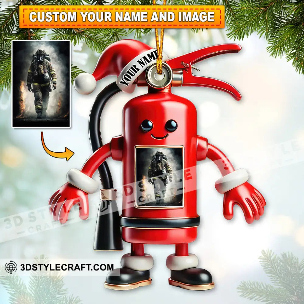 Custom Name and Photo Fire Fighter Ornament, Fire Fighter Christmas Gi