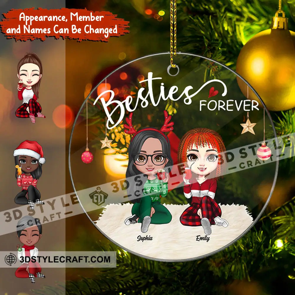 Christmas Besties Forever - Personalized Acrylic Ornament - Gift For F