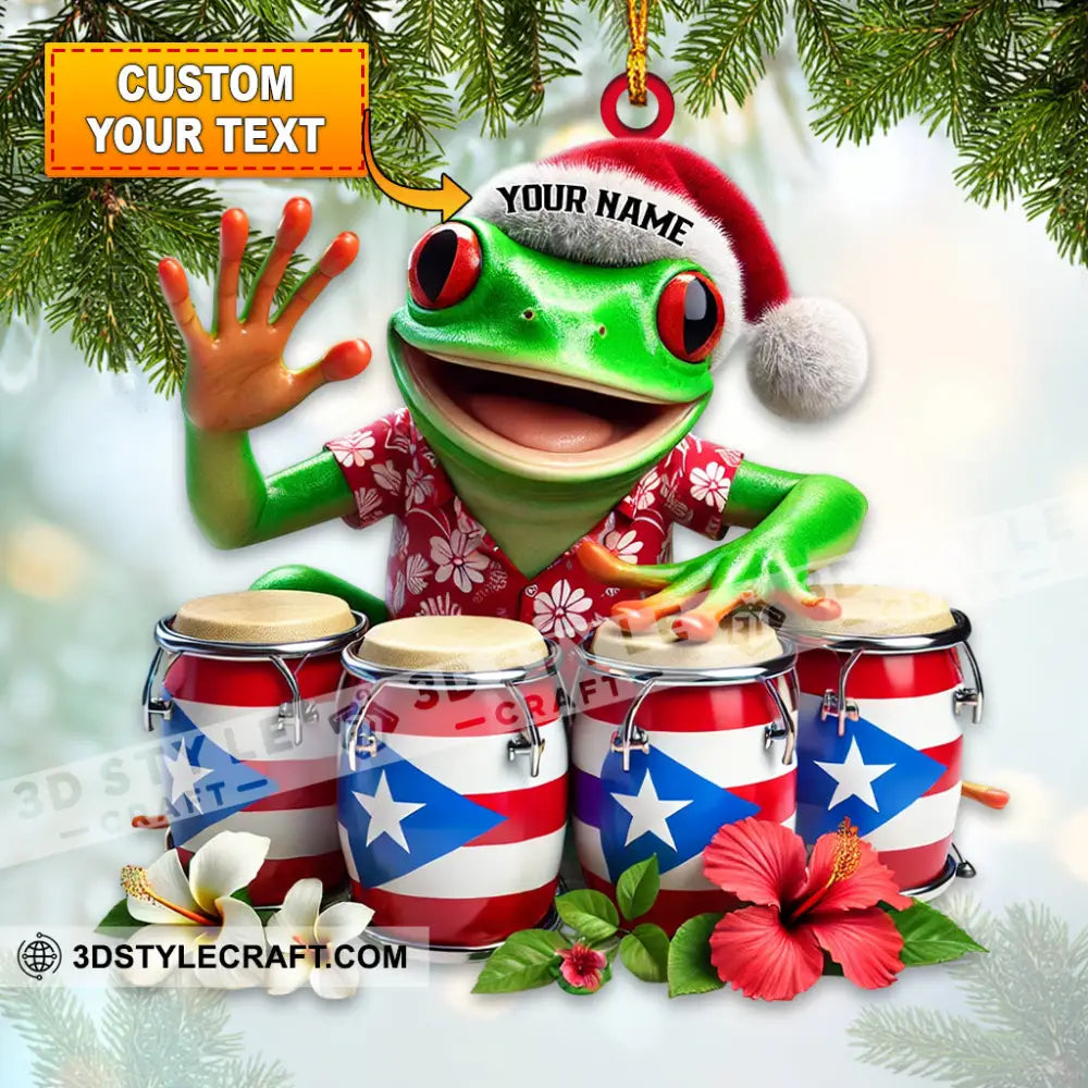 Christmas Puerto Rico Coqui Frog Home Decor Christmas Ornament, Person