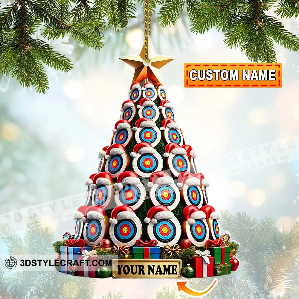 Custom Name Archery Christmas Tree Ornament, Christmas Gift