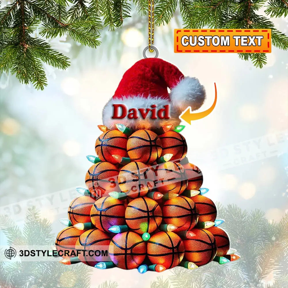 Custom Name Basketball Ornament, Basketball Lover Christmas Gift
