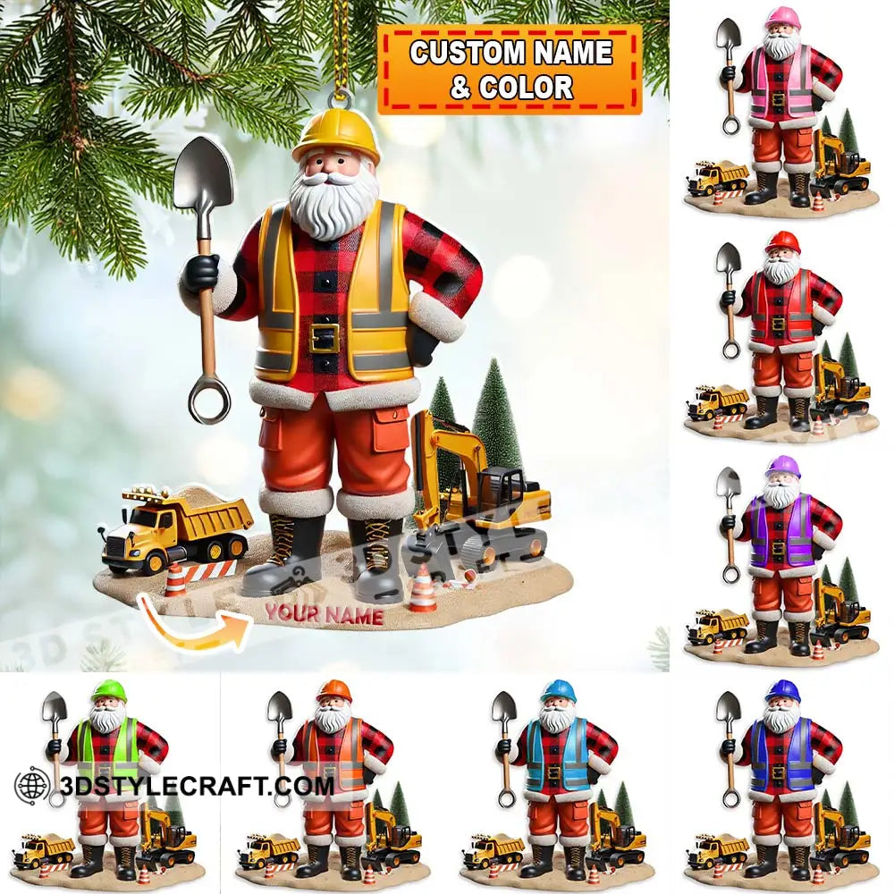 Custom Name Builder Santa Ornament, Builder Christmas Gift