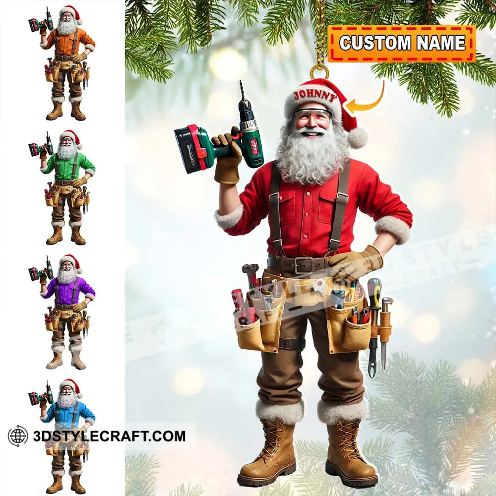 Custom Name Handyman Santa Ornament, Handyman Christmas Gift