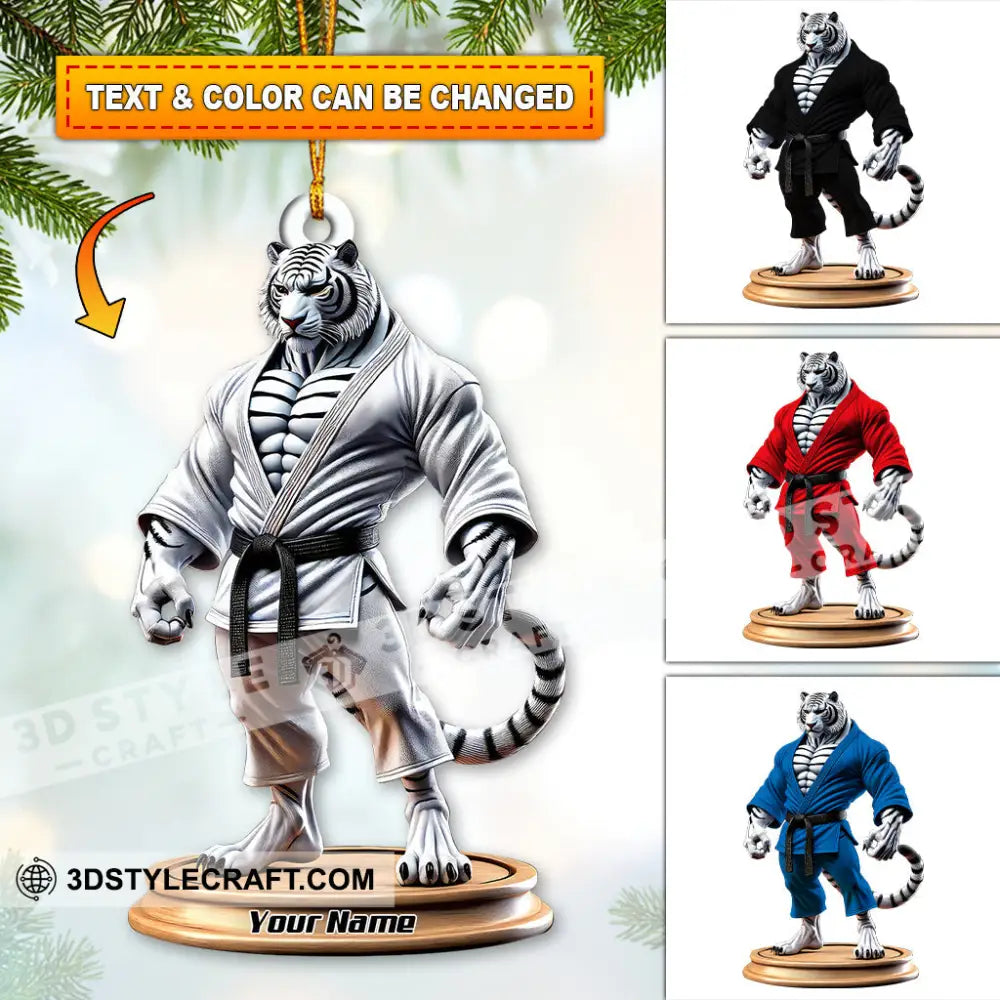 Custom Name Karate Christmas Ornament, Christmas Gift for Karate Lover