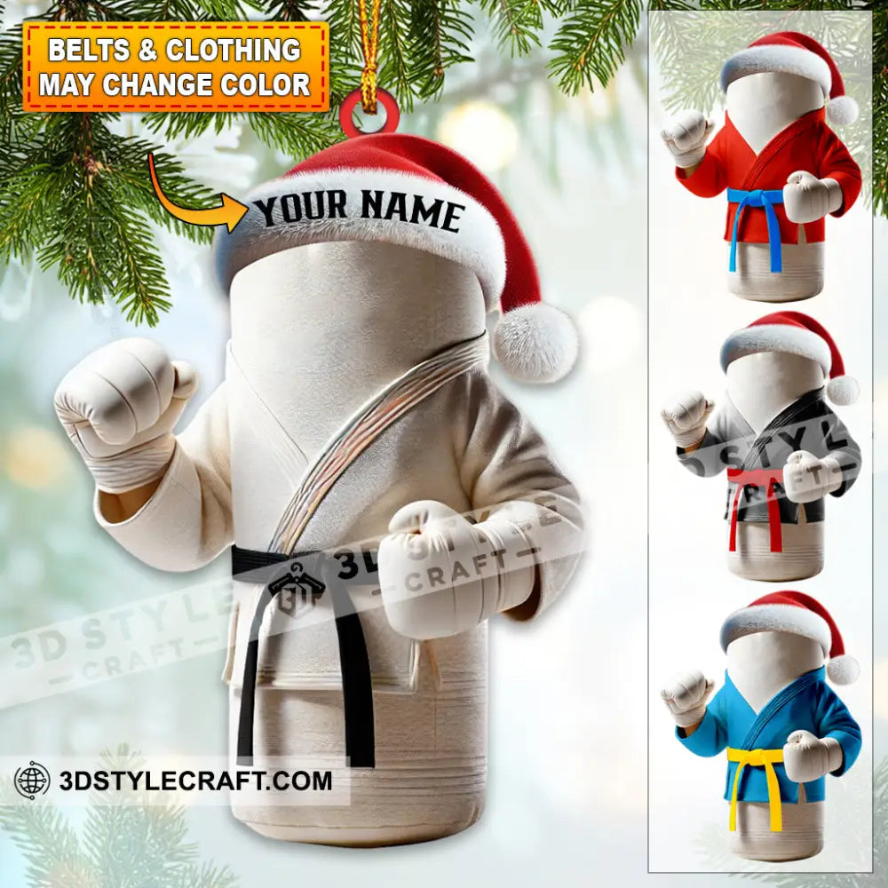 Custom Name Karate Ornament, Karate Christmas Gift