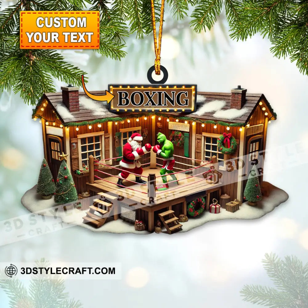 Custom Name Santa Boxing Ornament, Boxing Lover Christmas Gift