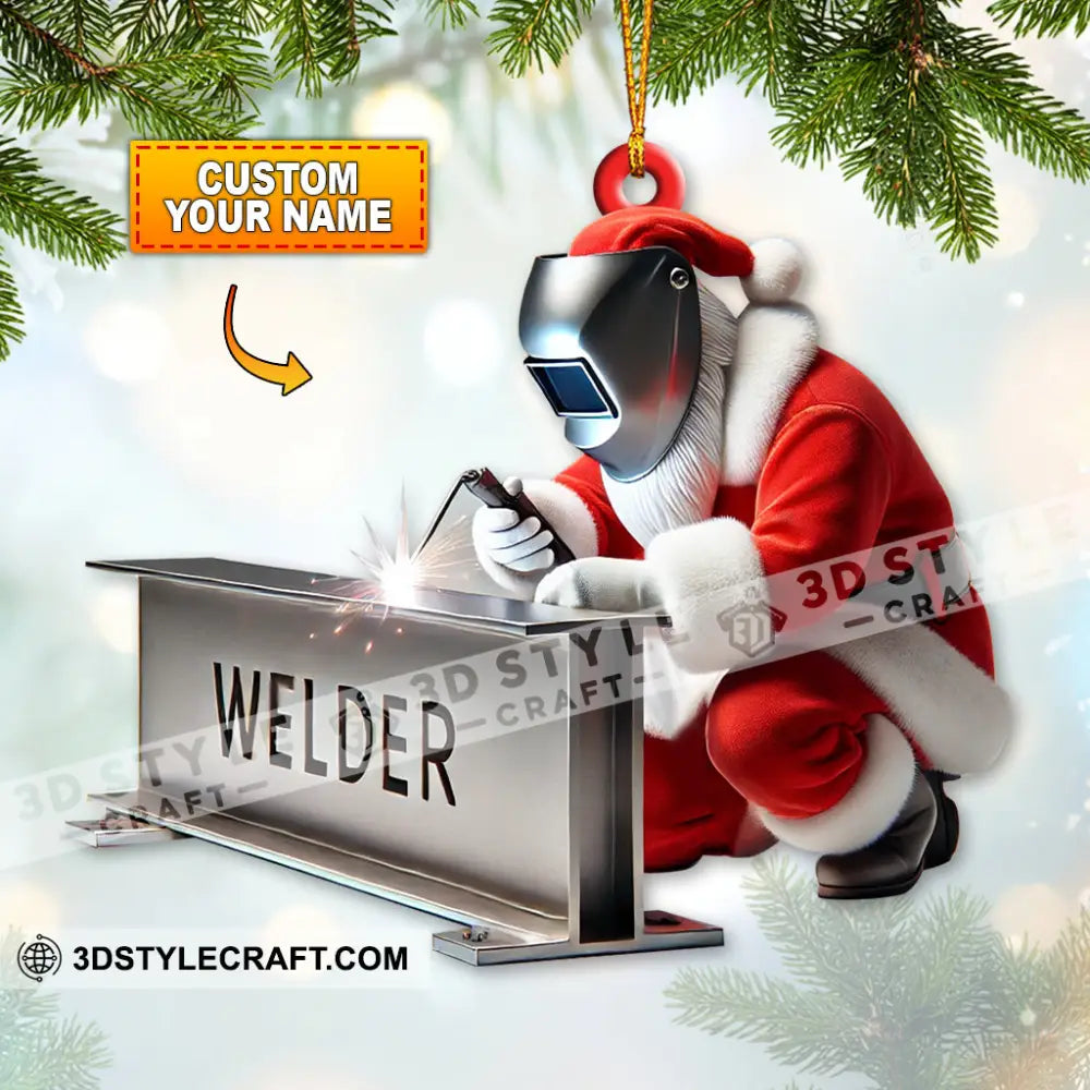 Custom Name Welder Ornament, Christmas Gift for Welder