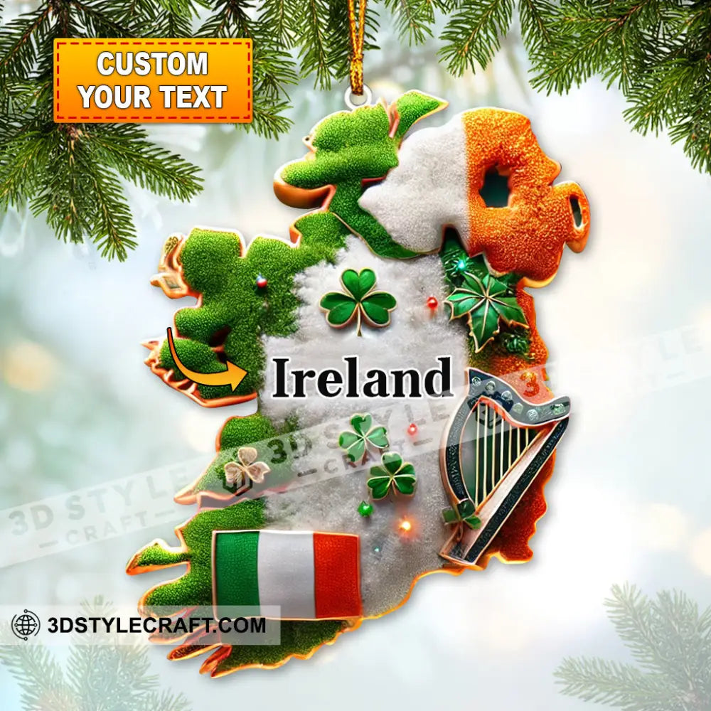 Custom Ornament, Ireland Map Ornament, Christmas Decor