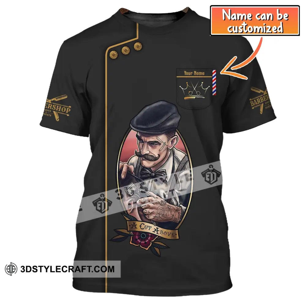 Man Shirt, Custom Name Barber Shirt, A Cut Above, Hairstylist Apparel