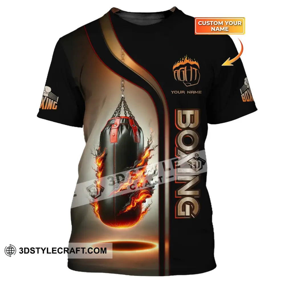 Man Shirt, Custom Name Boxing Shirt, Boxing Polo Long Sleeve, Gift for