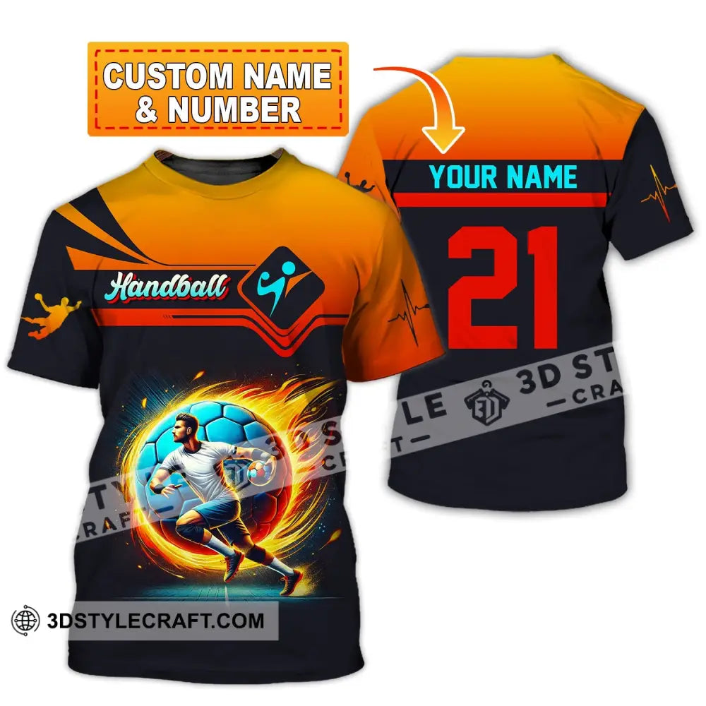 Man Shirt, Custom Name Handball Shirt, Handball Long Sleeve Hoodie Pol
