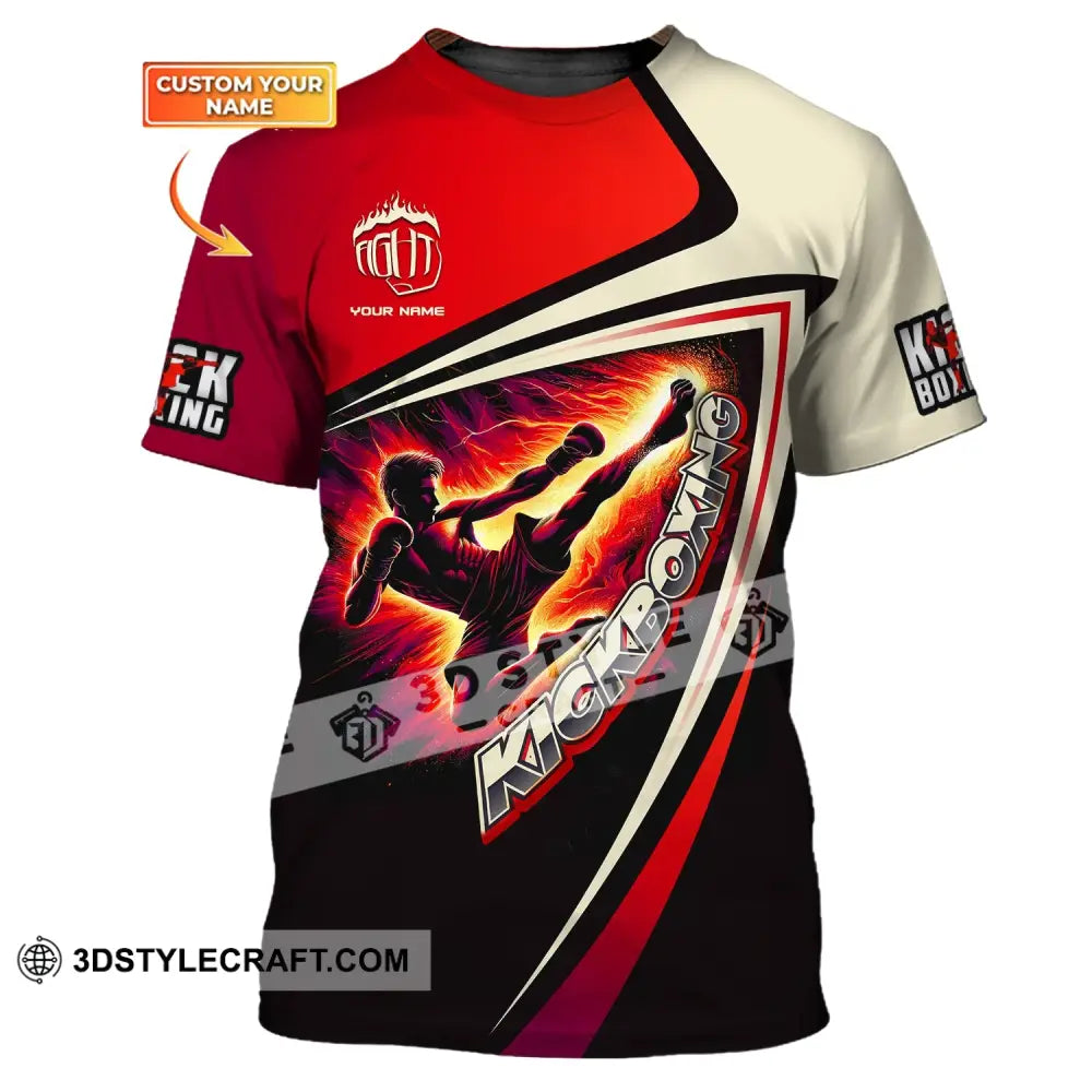 Man Shirt, Custom Name Kickboxing Shirt, Kickboxing Polo Long Sleeve,