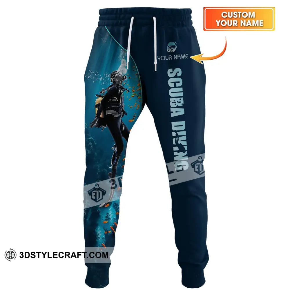 Men Pants - Custom Text Pants, Scuba Diving Lover Pants