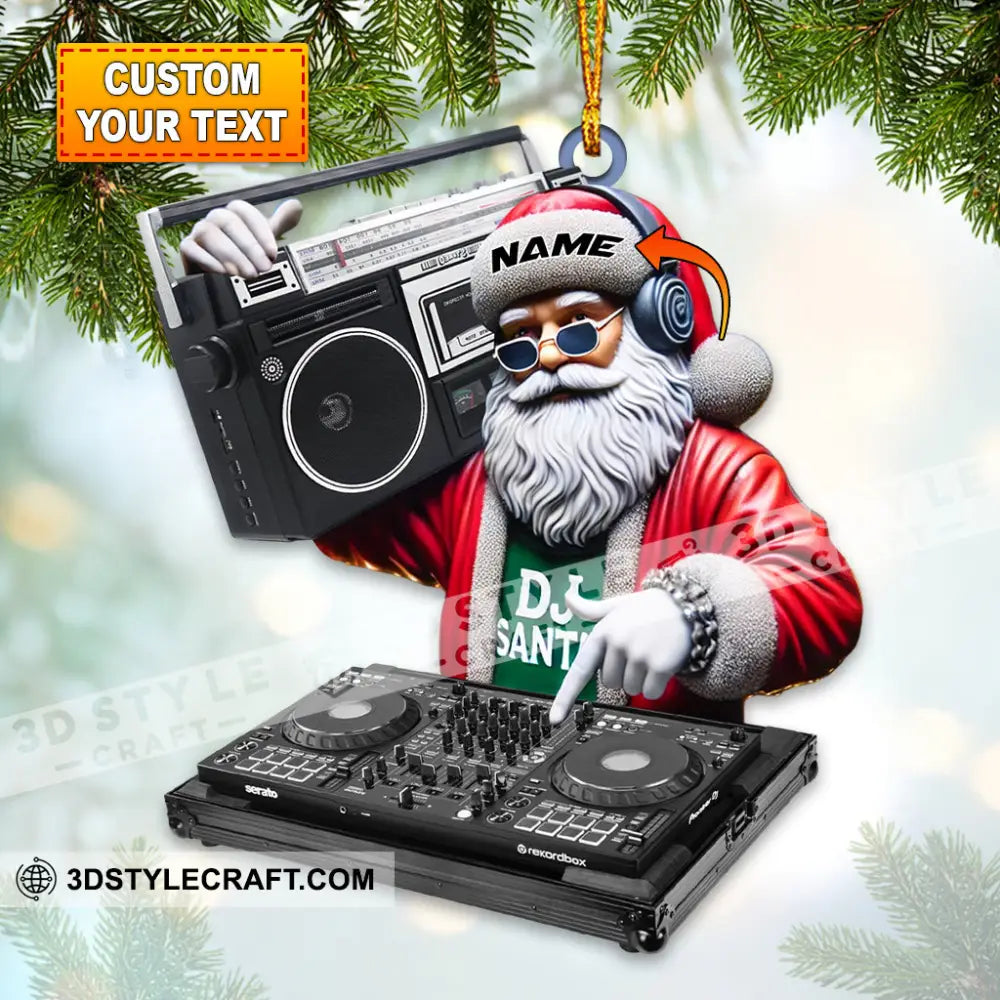 Santa DJ Ornament, Personalized Ornament