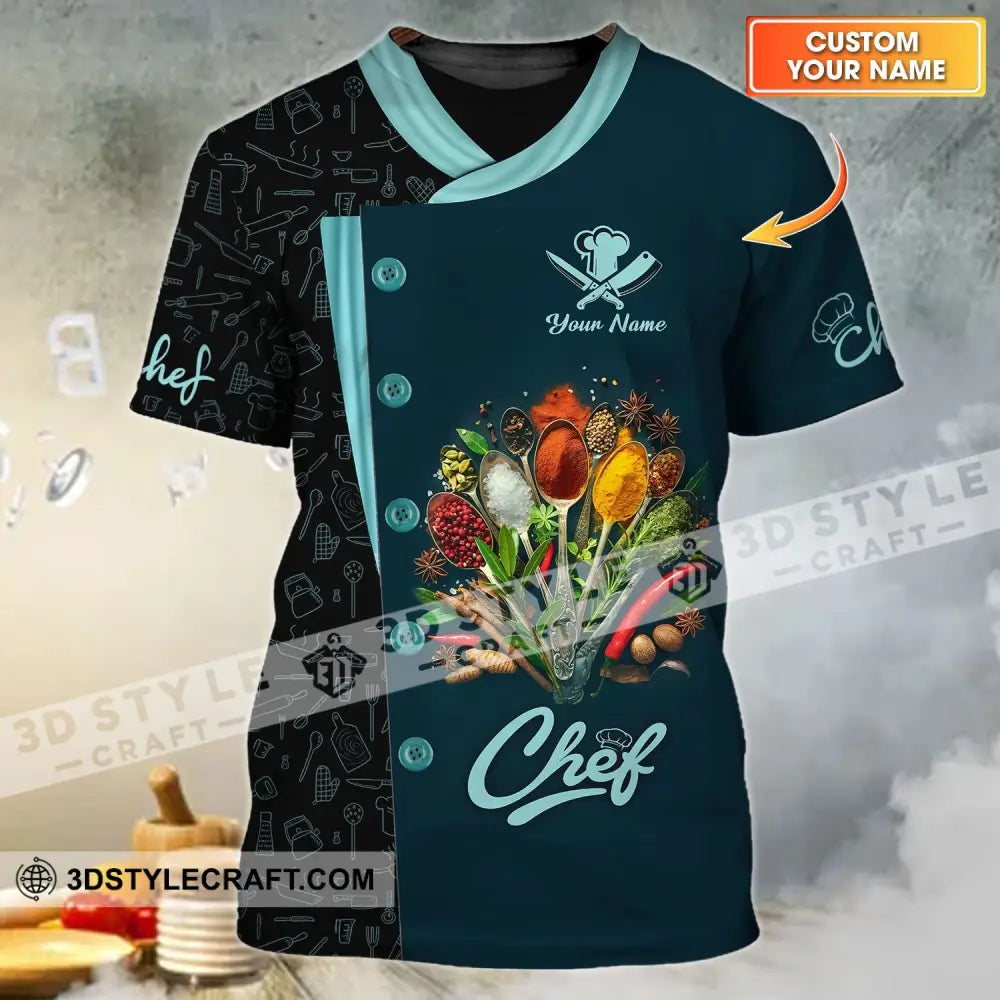 Unisex Shirt - Custom Name 3D Shirt For Chef - Cooking Spices