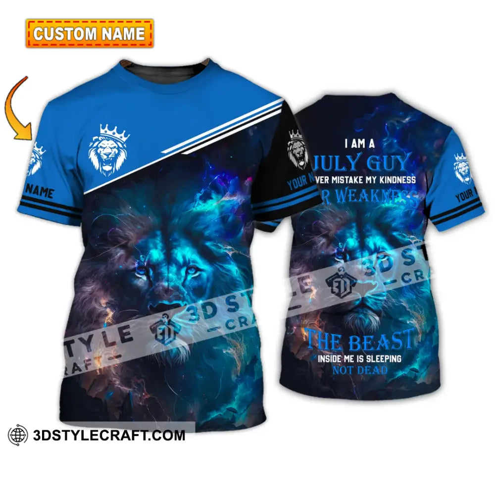 Unisex Shirt - Custom Name 3D Shirt - I Am A July Guy The Beast Inside
