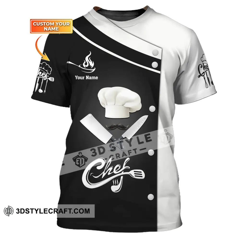 Unisex Shirt, Custom Name Chef Shirt, Chef with Beard, Chef Polo, Gift