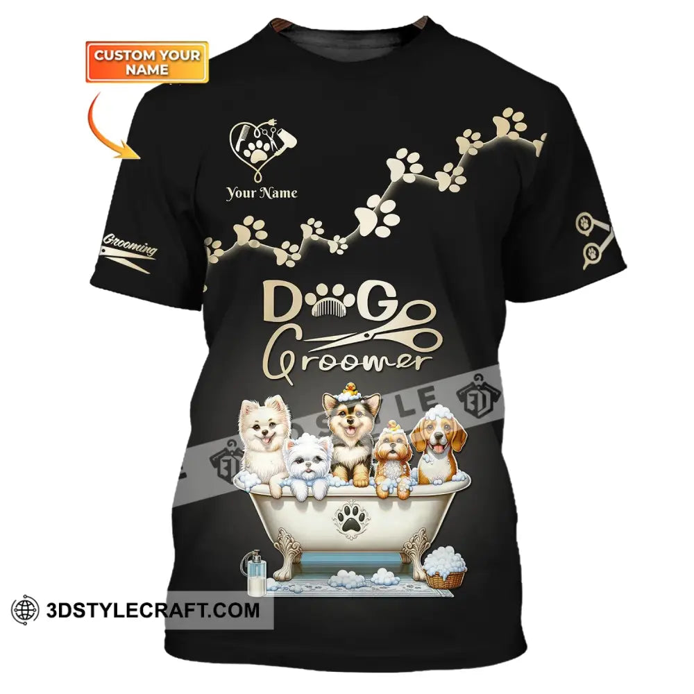 Unisex Shirt, Custom Name Dog Groomer Shirt, Dog Grooming Salon Shirt,
