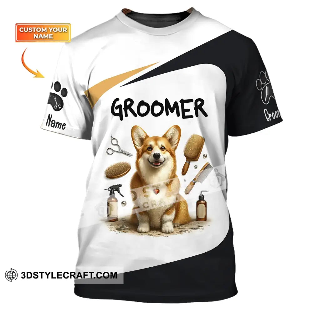 Unisex Shirt, Custom Name Dog Groomer Shirt, Dog Grooming T-Shirt, Dog