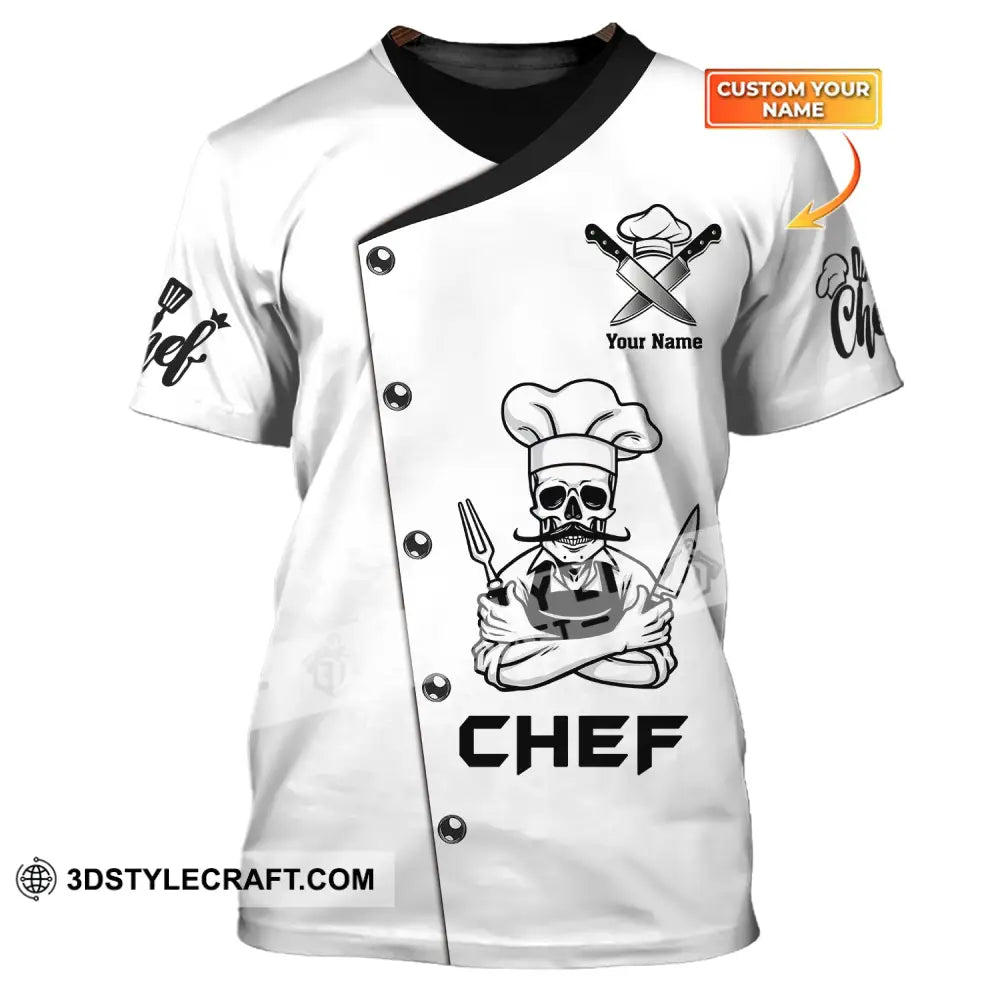 Unisex Shirt, Custom Name Shirt for Chef, Chef T-shirt, Chef Skull Bea