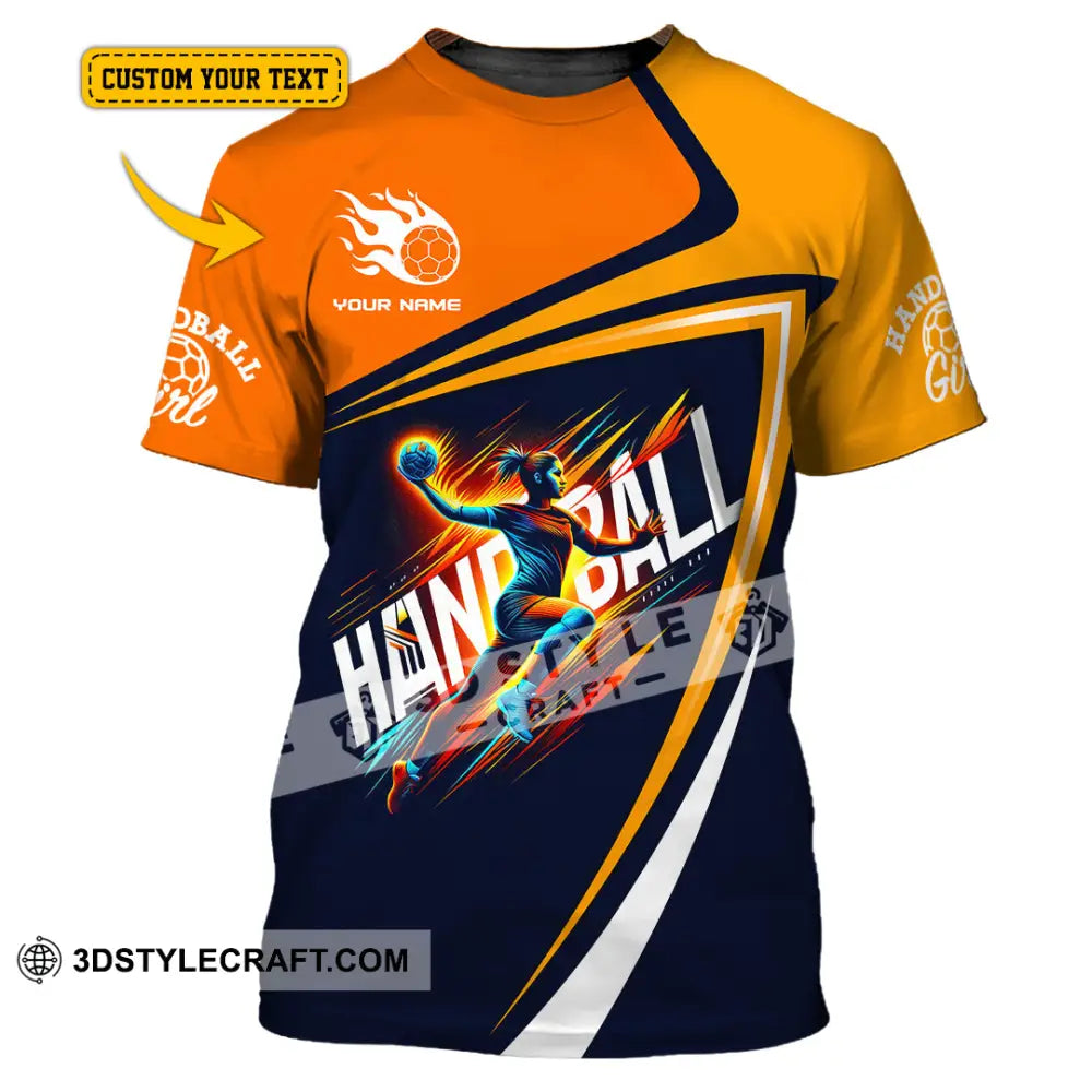 Woman Shirt, Custom Name Handball Shirt, Handball Lover Hoodie Shirt P